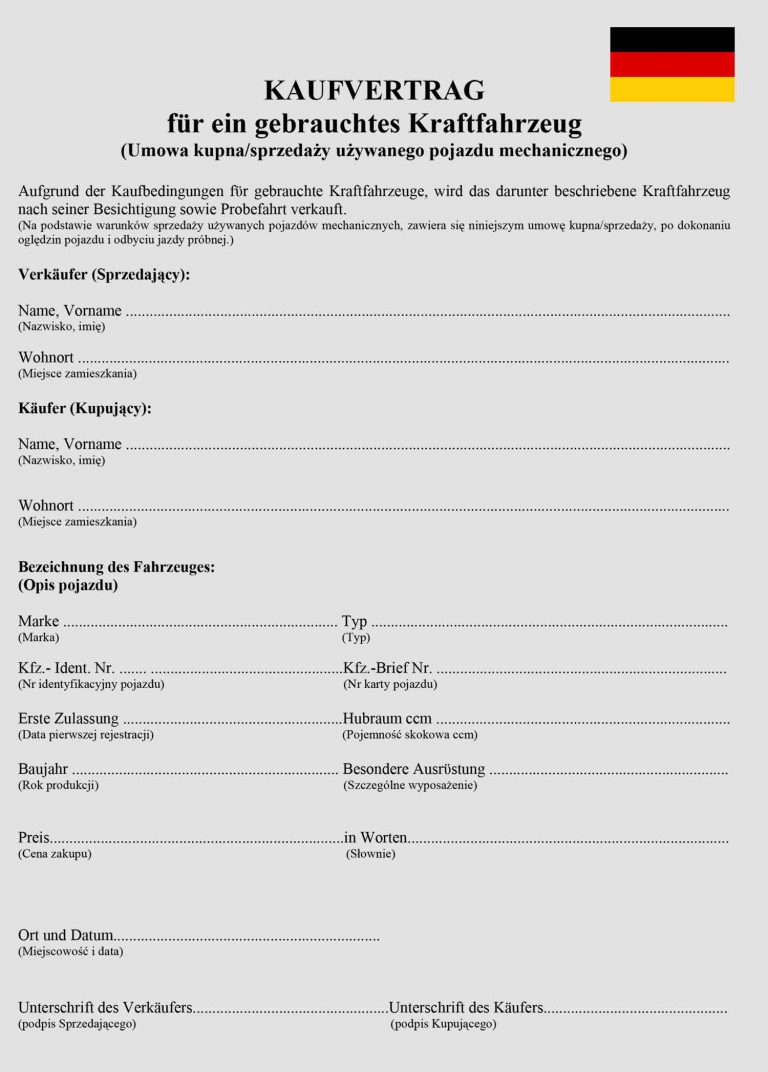 Umowa Kupna Sprzedazy Polsko Niemiecka Do Druku